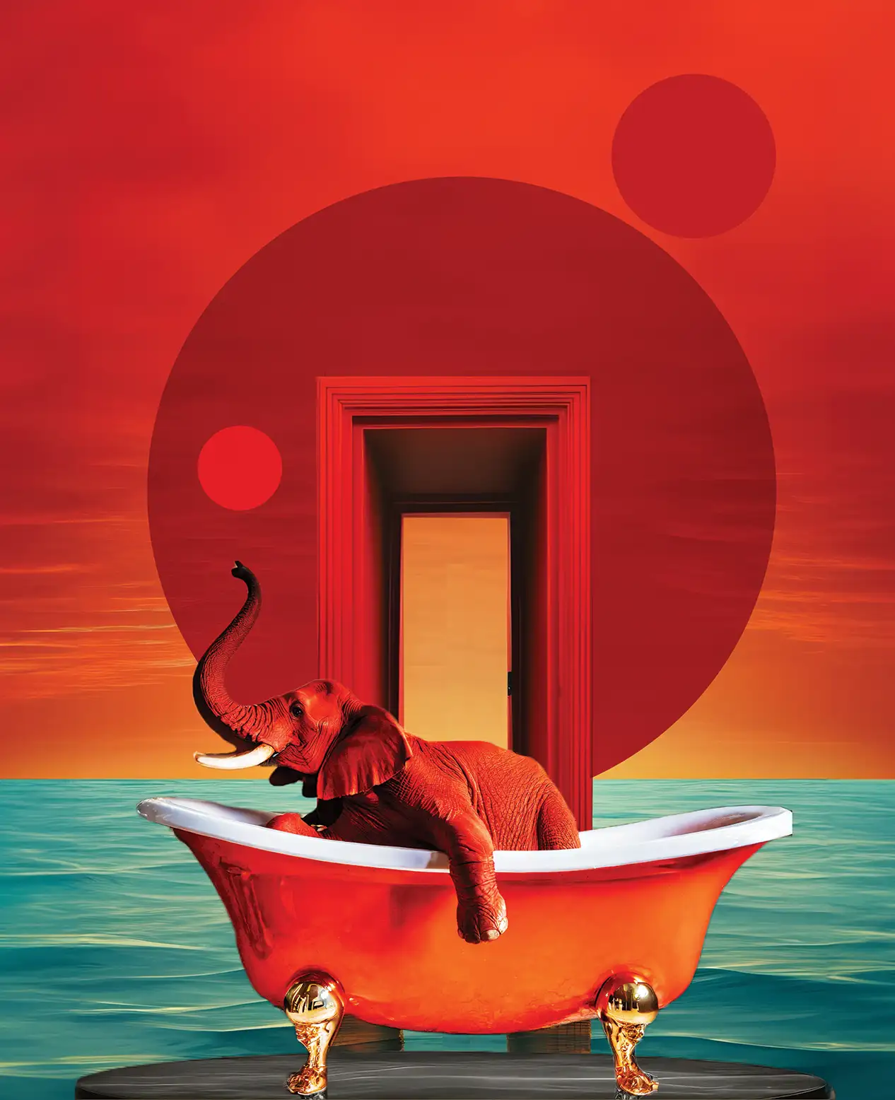 SOFA SAFARI - FANTASY ANIMALS - David Hopkins Collage Artist